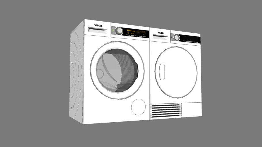 Washing machine and dryer | 3D Warehouse