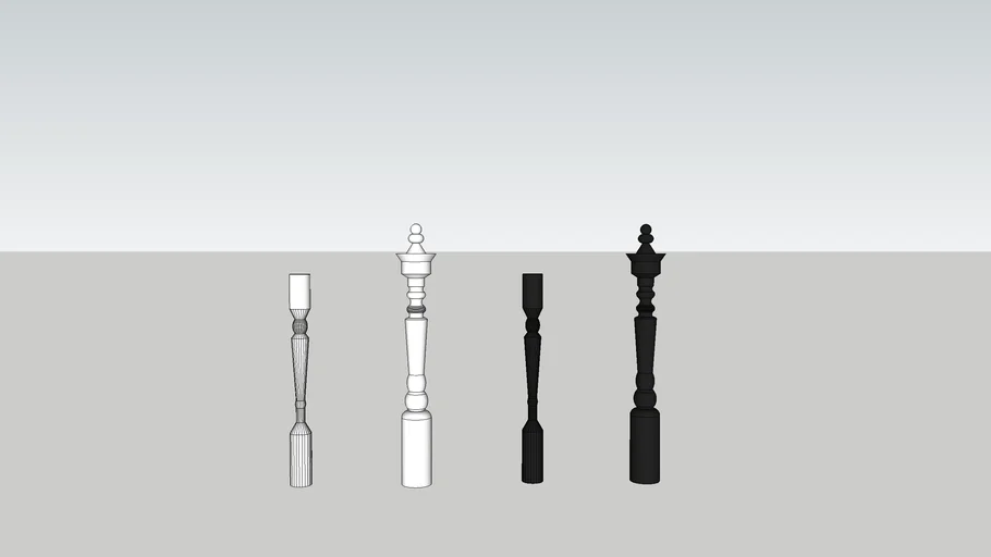 Wood Railing | 3D Warehouse