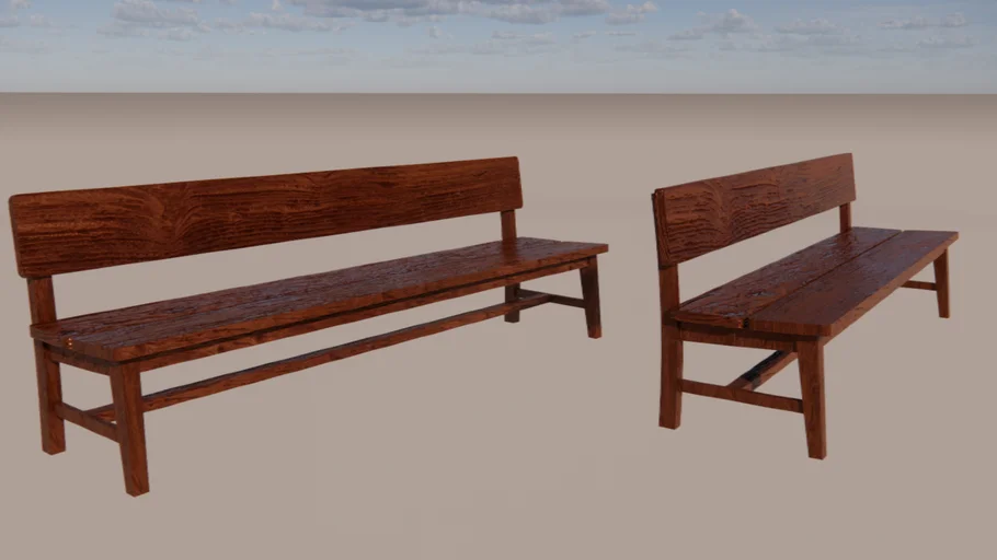 Hong Kong government wooden bench | 3D Warehouse