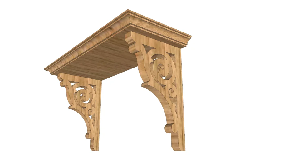 Shelf with ornamented brackets | 3D Warehouse