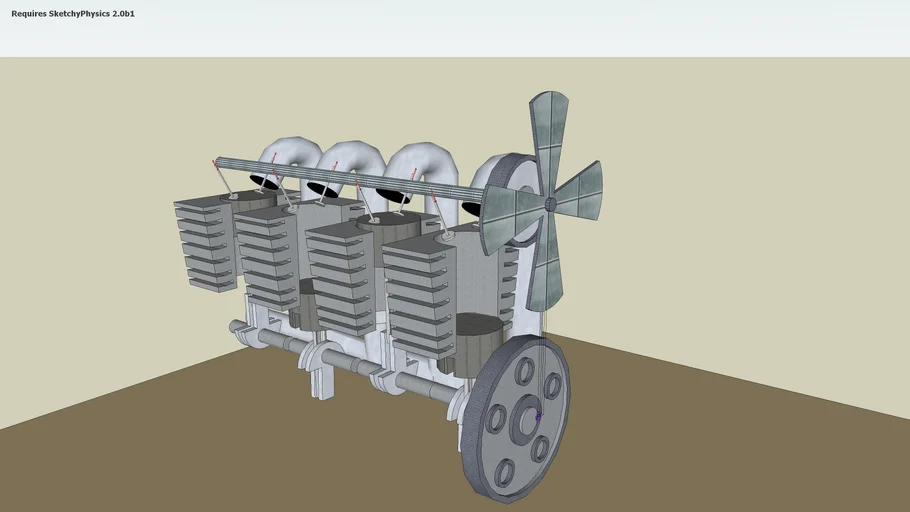 Straight 4 car engine | 3D Warehouse
